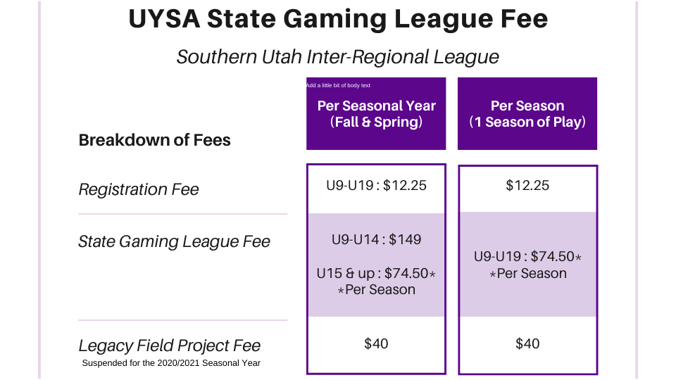 Explanation of Leagues - USYS Utah